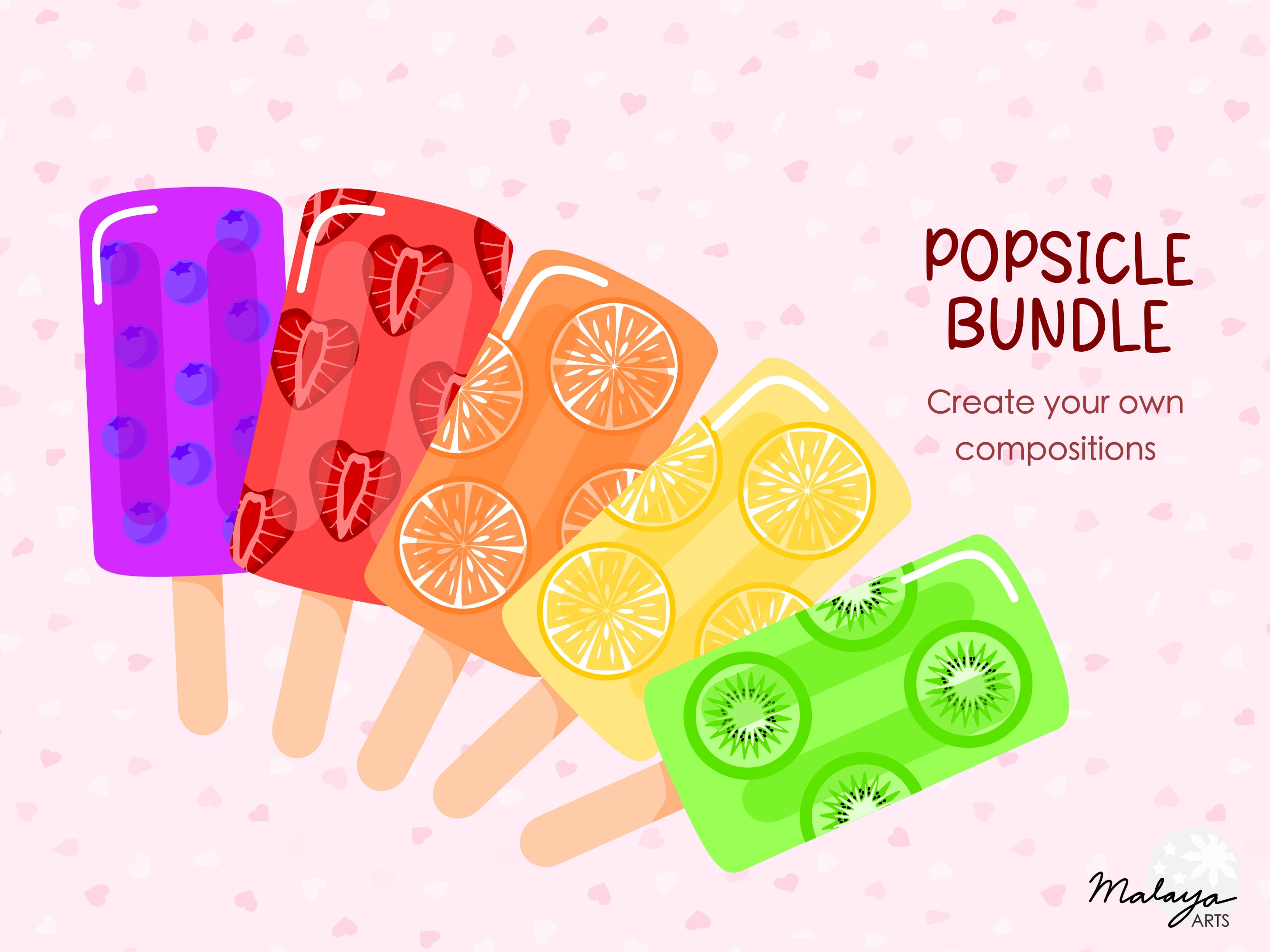 135 Popsicles SVG Bundle - Clipart, Layered Cut Files - Etsy