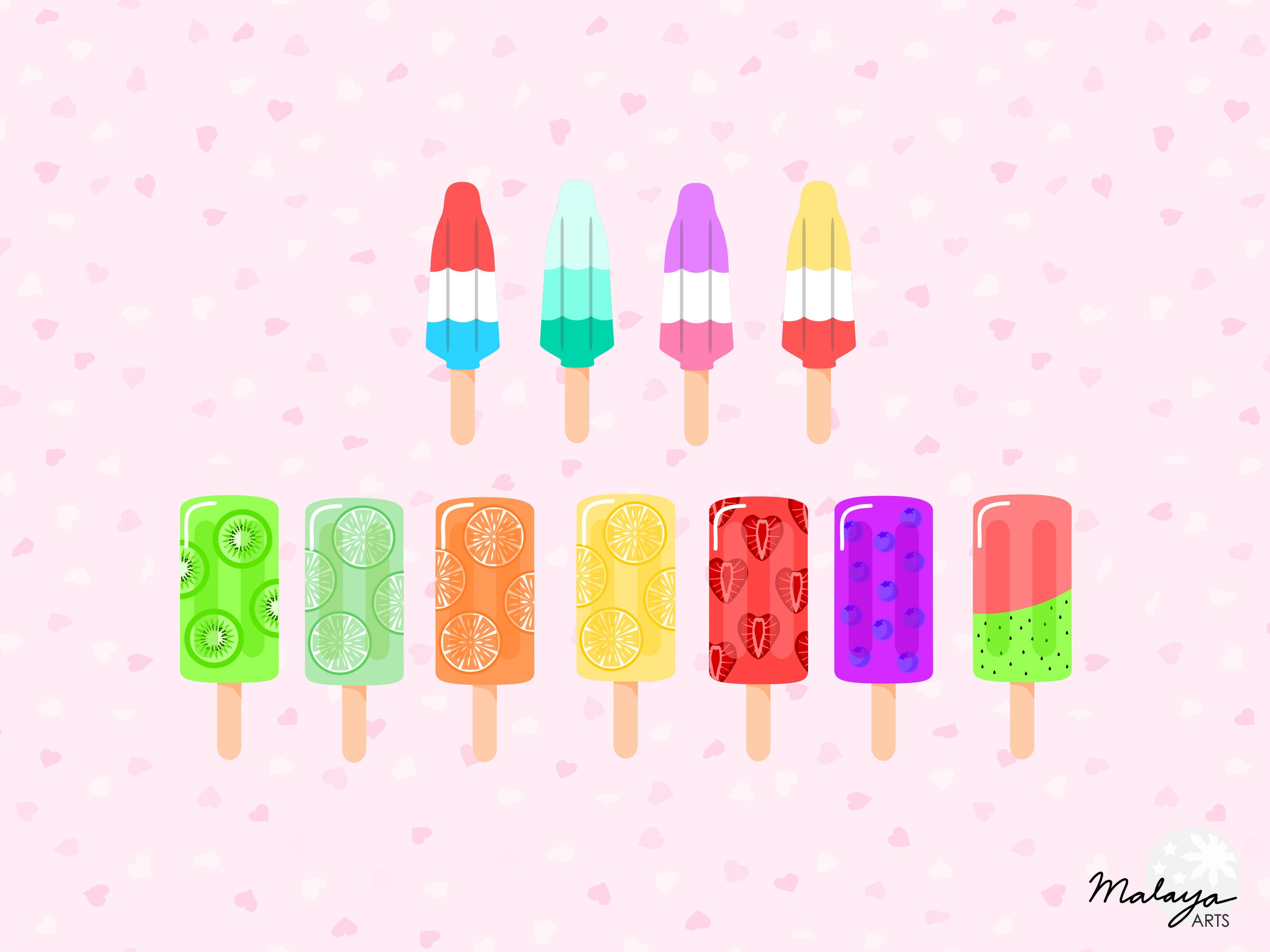 135 Popsicles SVG Bundle - Clipart, Layered Cut Files - Etsy