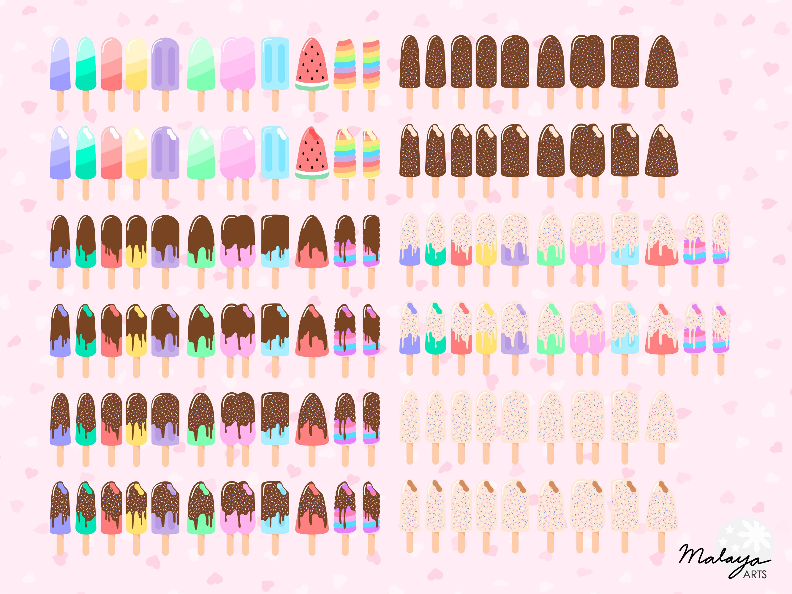 135 Popsicles SVG Bundle - Clipart, Layered Cut Files - Etsy