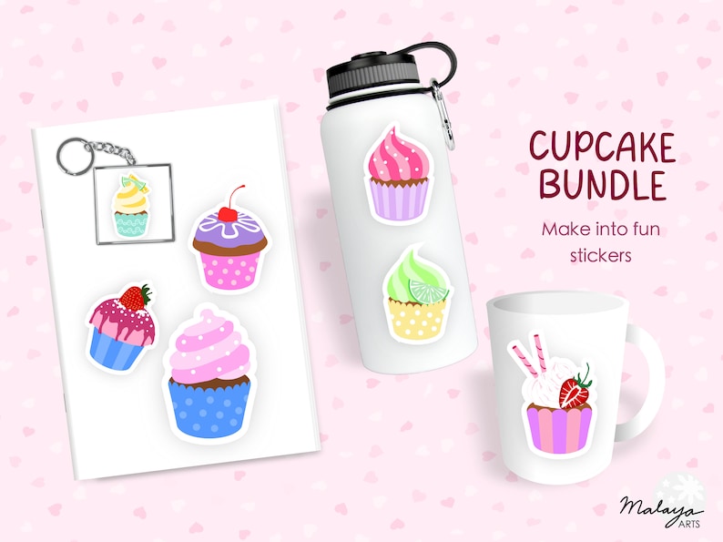30 Cupcake SVG Bundle - Clipart, Layered Cut Files - Etsy