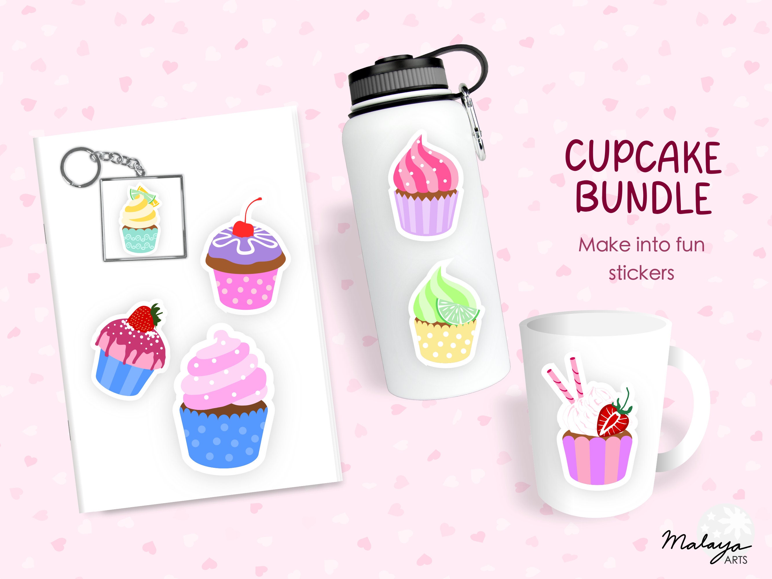30 Cupcake SVG Bundle - Clipart, Layered Cut Files - Etsy