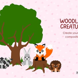 15 Woodland Creatures SVG Bundle - Clipart, Layered Cut Files - Etsy