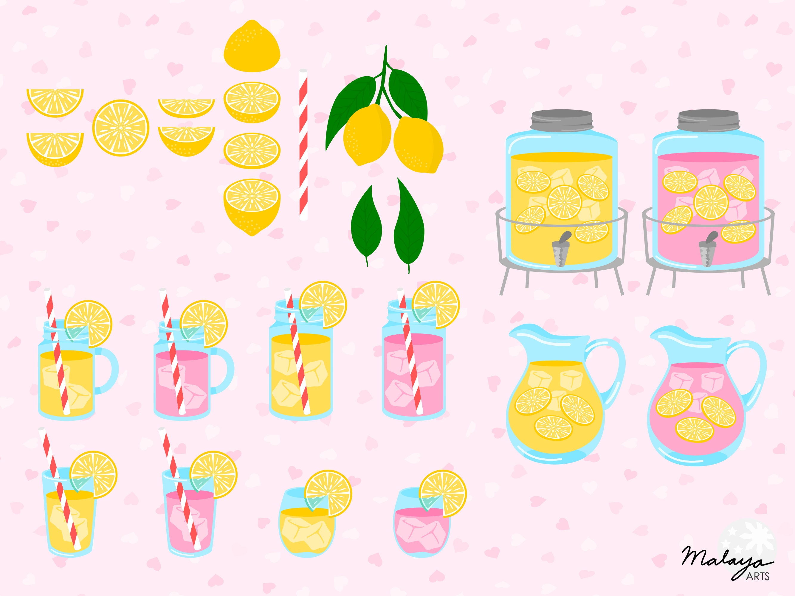 60 Lemonade and Treats SVG Bundle - Clipart, Layered Files - Etsy