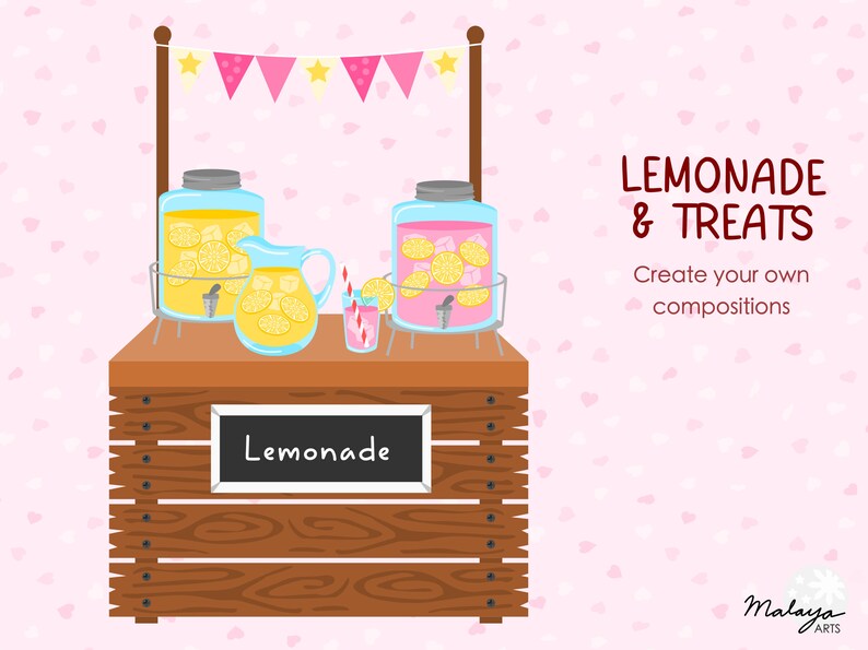 60 Lemonade and Treats SVG Bundle - Clipart, Layered Files - Etsy