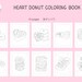 10 Page Heart Donut Coloring Book Printable - Etsy
