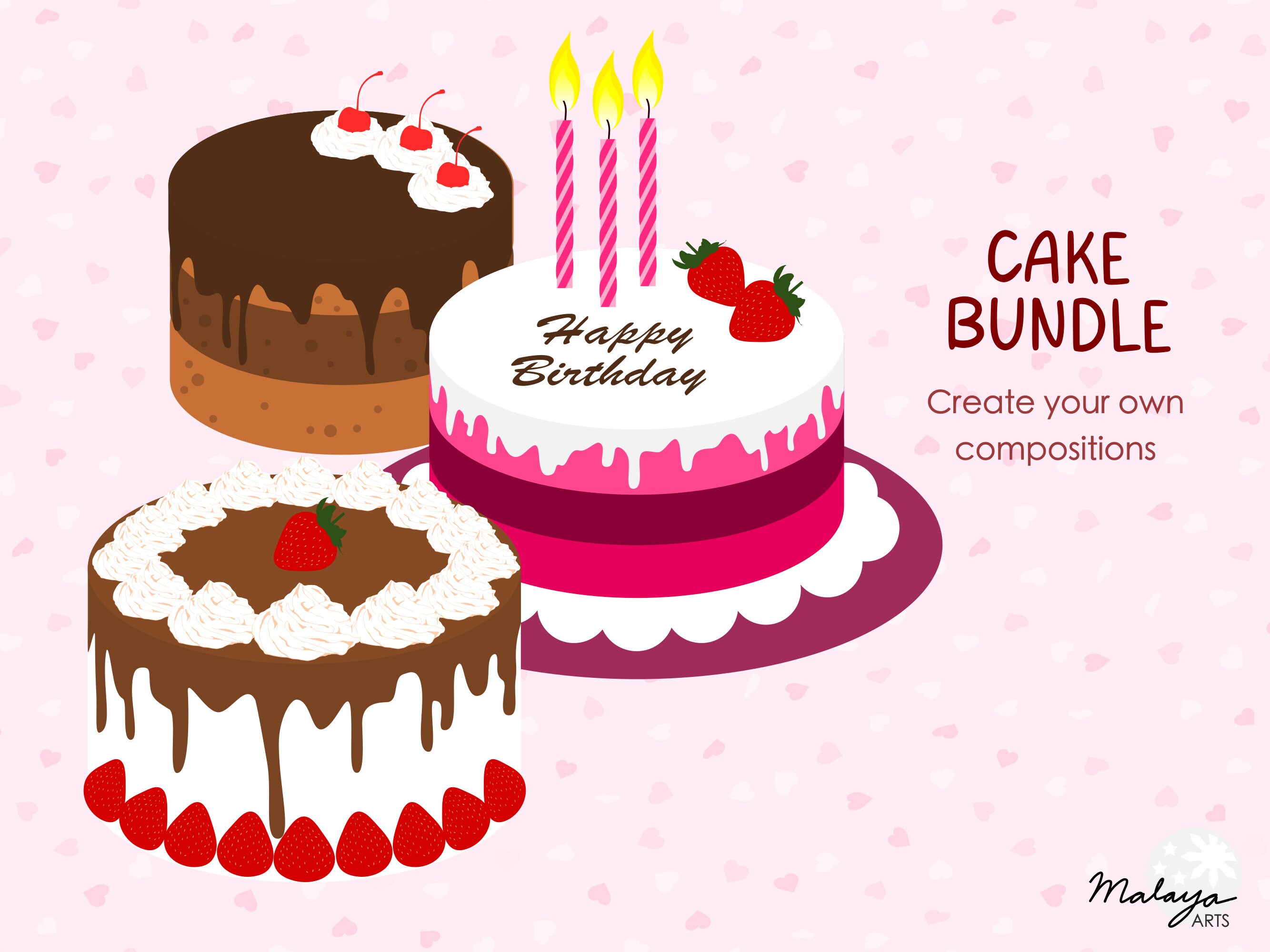 35 Cake SVG Bundle - Clipart, Layered Cut Files - Etsy Australia