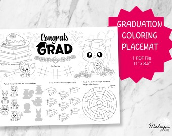 Graduation Activity Sheet, Graduation Placemat, Activity Sheet ...