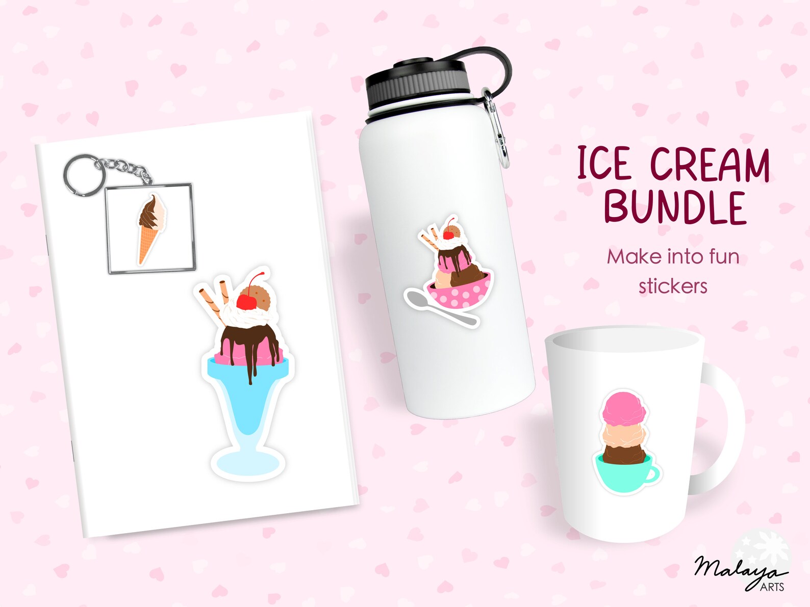 70 Ice Cream SVG Bundle - Clipart, Layered Cut Files - Etsy