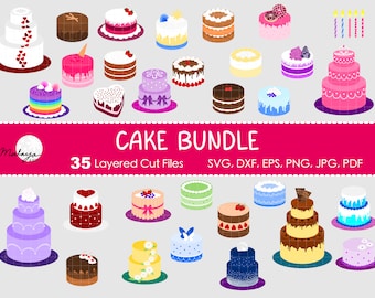 30 Cupcake SVG Bundle - Clipart, Layered Cut Files - Etsy