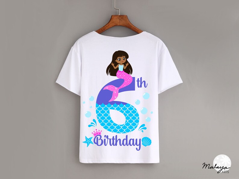 6th Birthday Mermaid SVG - Etsy