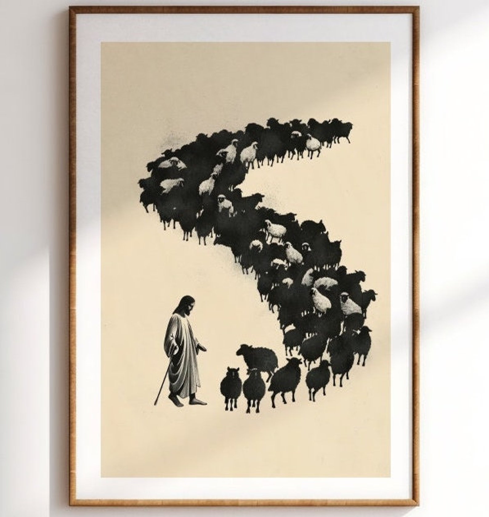 Jesus the Good Shepherd, Modern Christian Wall Art, Digital Download ...