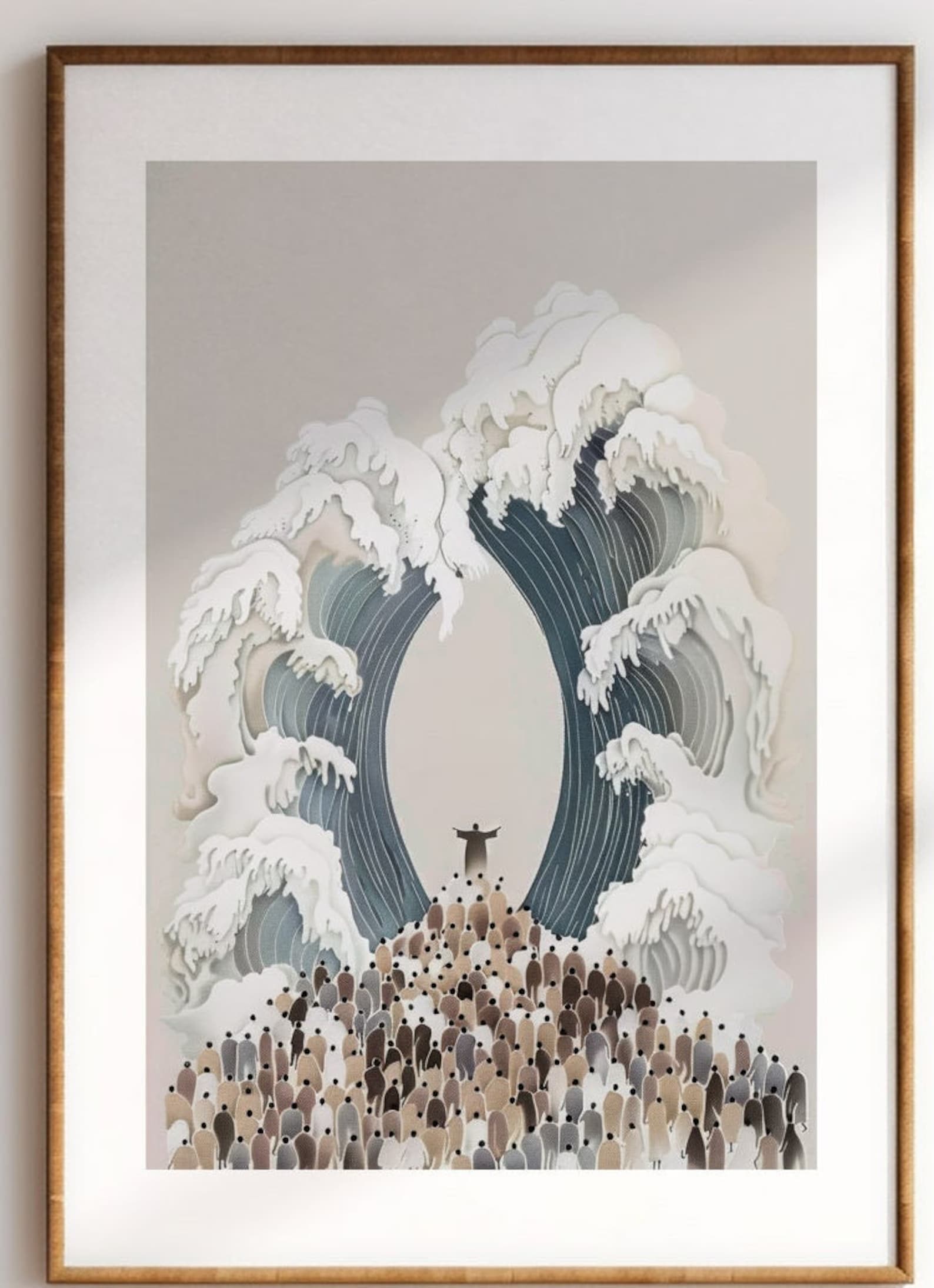 Moses Parting the Red Sea Bible Wall Art Sketch Illustration, Old ...