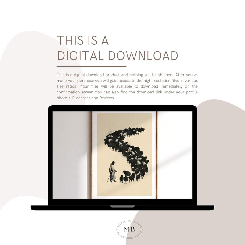 Jesus the Good Shepherd, Modern Christian Wall Art, Digital Download ...