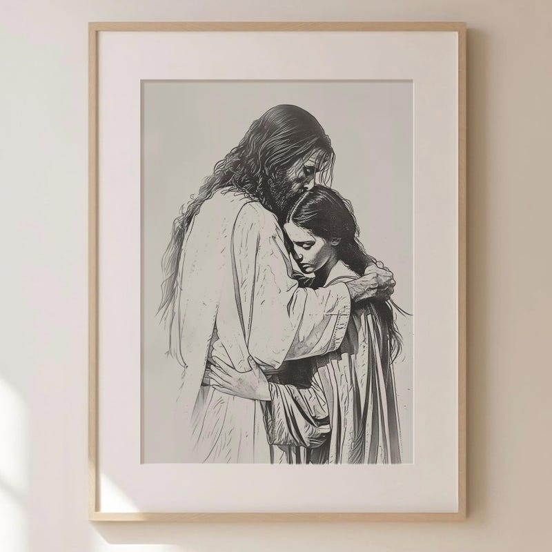 Jesus Hugging Woman - Etsy