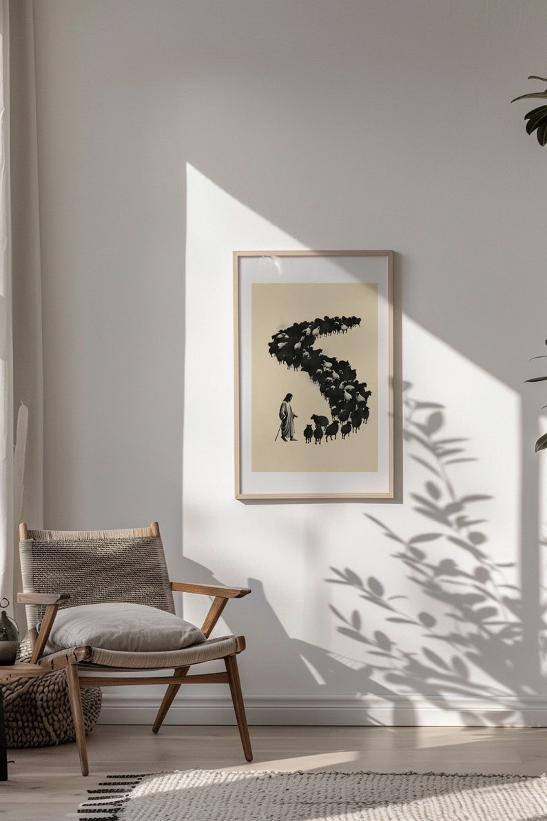 Jesus the Good Shepherd, Modern Christian Wall Art, Digital Download ...