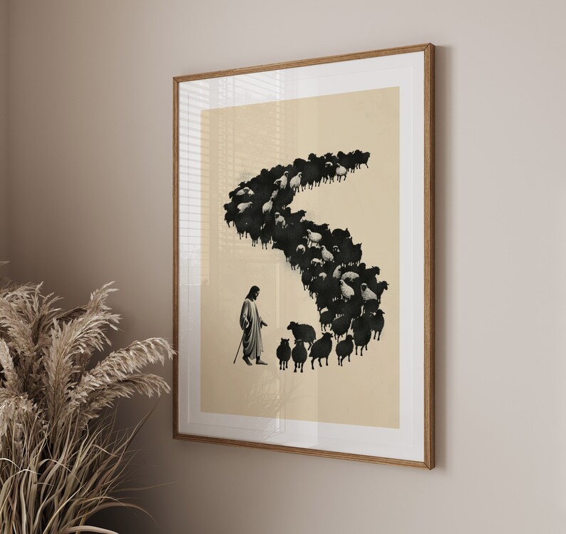 Jesus the Good Shepherd, Modern Christian Wall Art, Digital Download ...