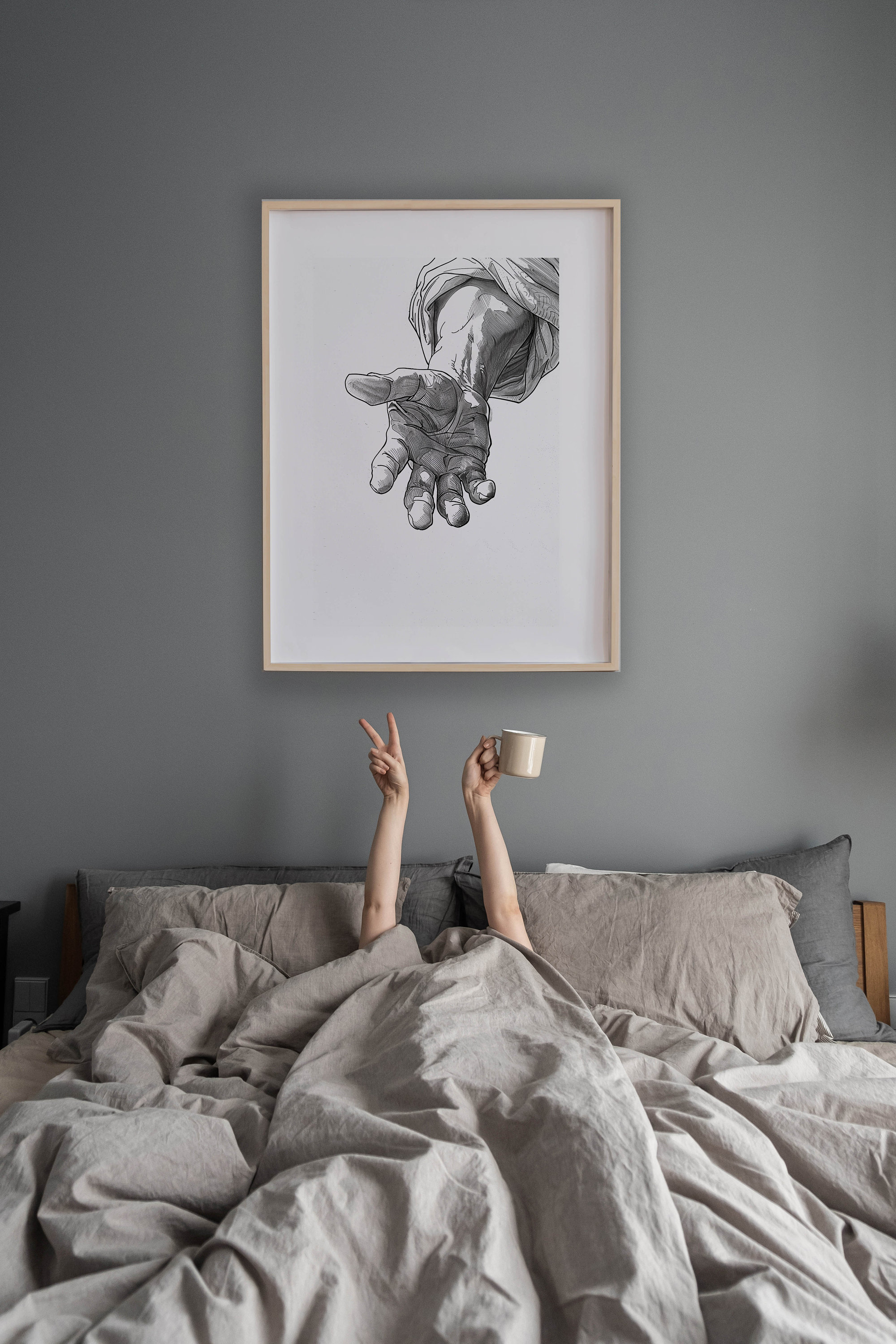 Graven on His Palm, a Modern Jesus Art Print , a Bible Sketch Printable ...