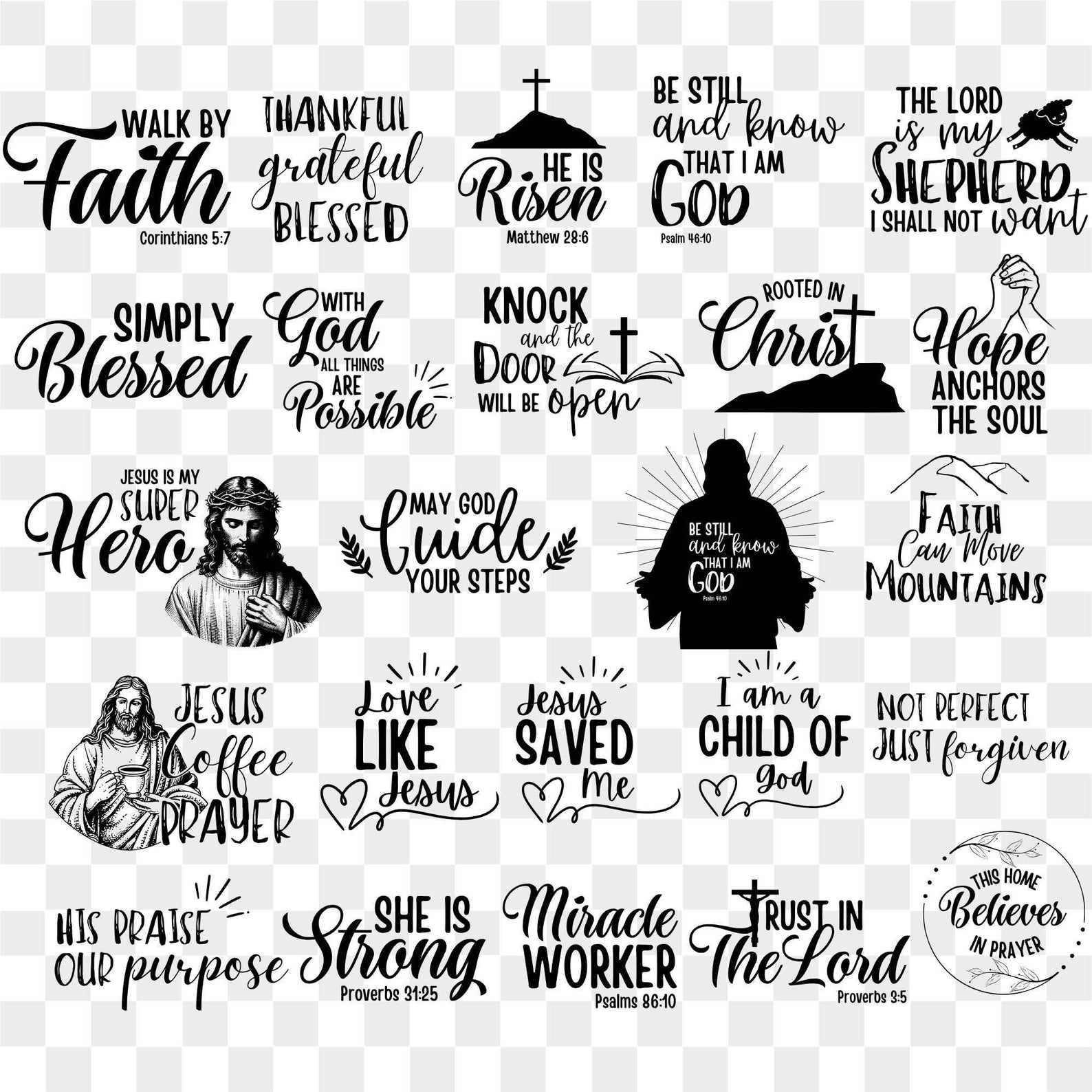 Christian SVG Bundle With Scripture Cut Files Bible Verses, Faith and ...