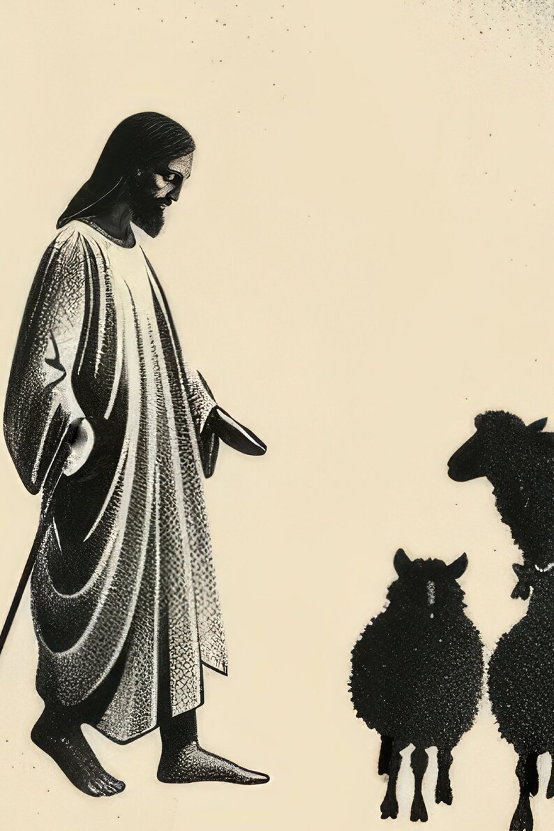 Jesus the Good Shepherd, Modern Christian Wall Art, Digital Download ...