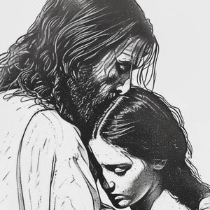 Jesus Hugging Woman Printable Wall Art. Ideal for Christian Home Decor ...