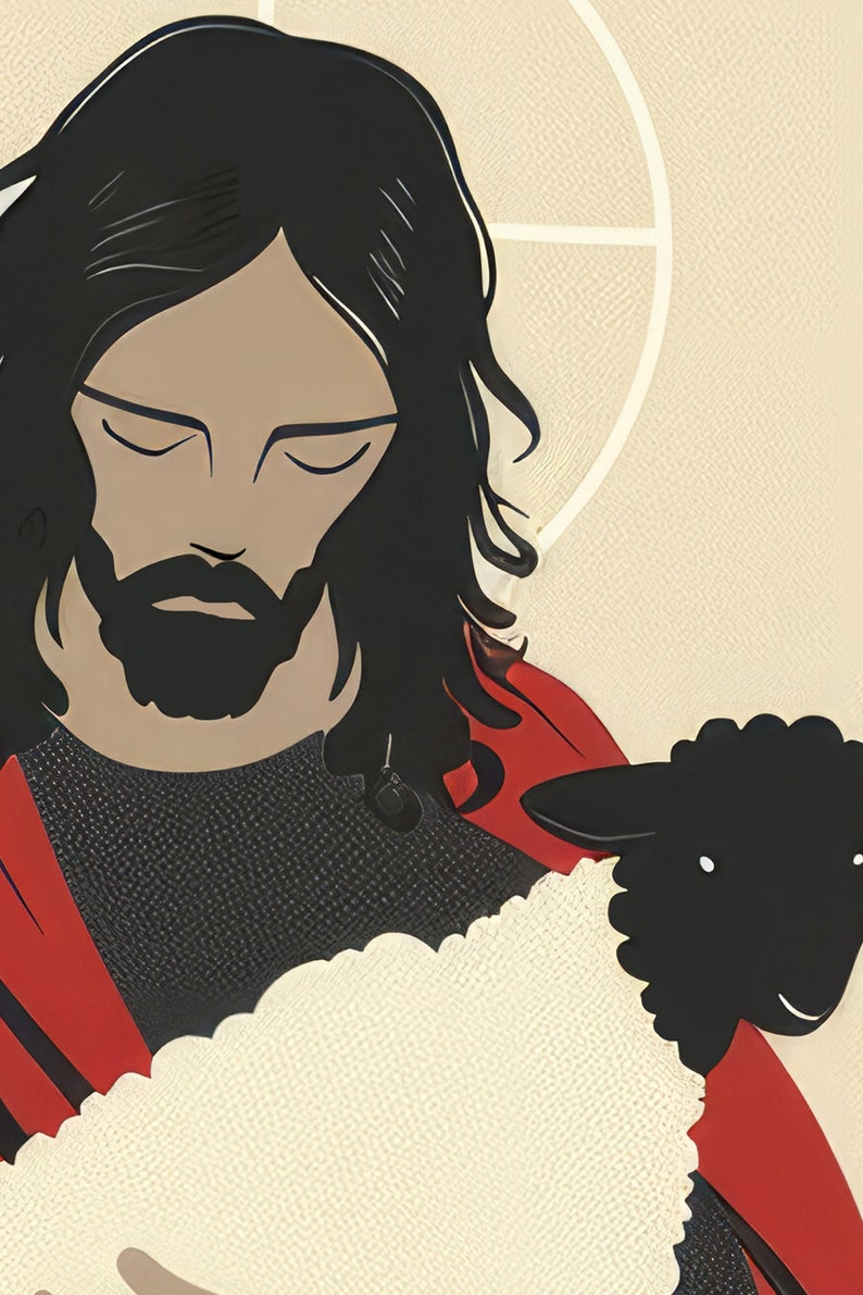 Jesus the Good Shepherd, Modern Bible Wall Art, Digital Download ...