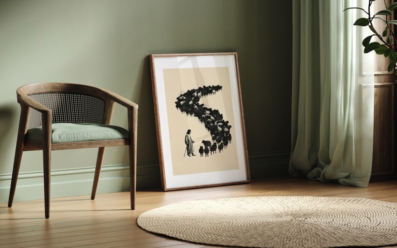 Jesus the Good Shepherd, Modern Christian Wall Art, Digital Download ...