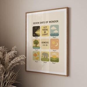 Genesis 1 Bible Story Wall Art. Creation Nursery Printable Poster ...
