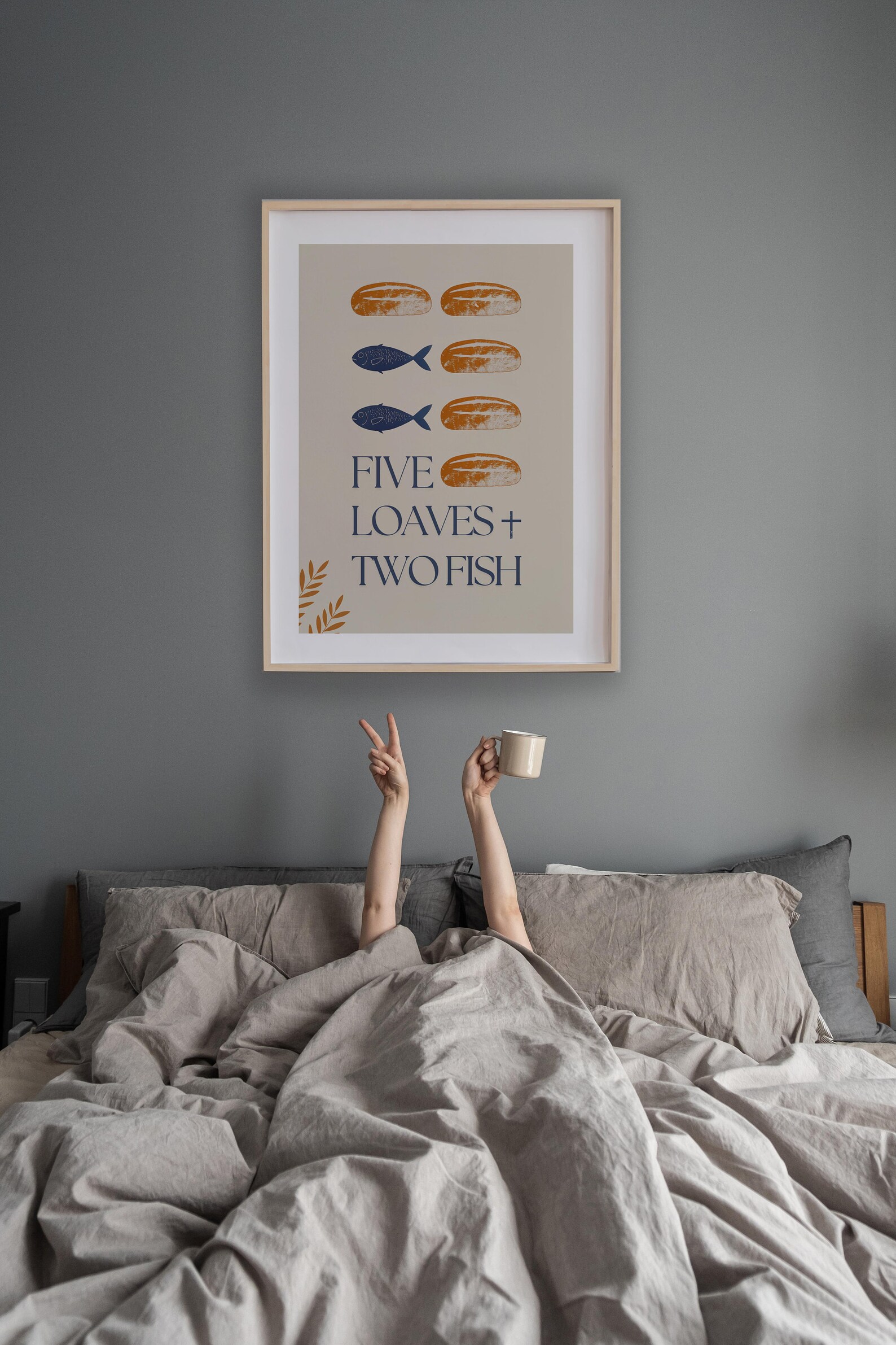 5 Loaves of Bread and 2 Fish Bible Verse Wall Art Printable. Jesus ...