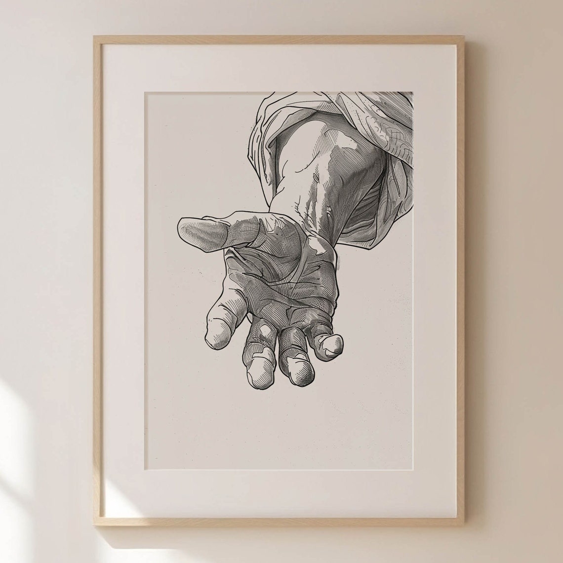 Graven on His Palm, a Modern Jesus Art Print , a Bible Sketch Printable ...