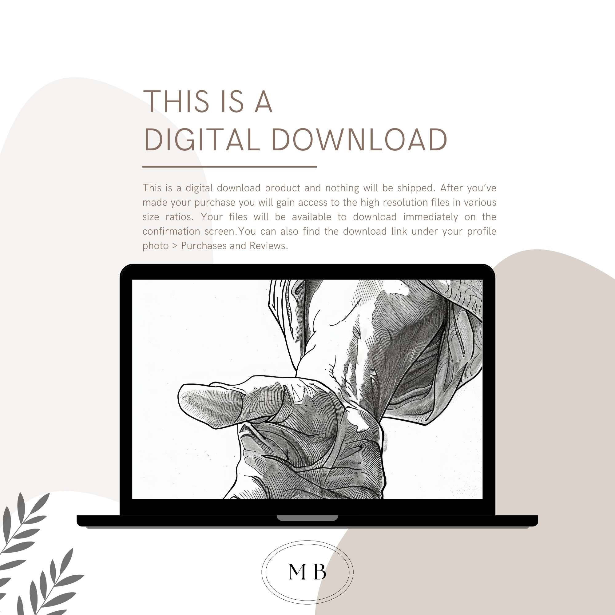 Graven on His Palm, a Modern Jesus Art Print , a Bible Sketch Printable ...