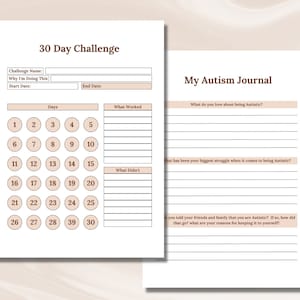 Autism Journal Printable Autism Worksheets Autistic Adult Gift Autism ...