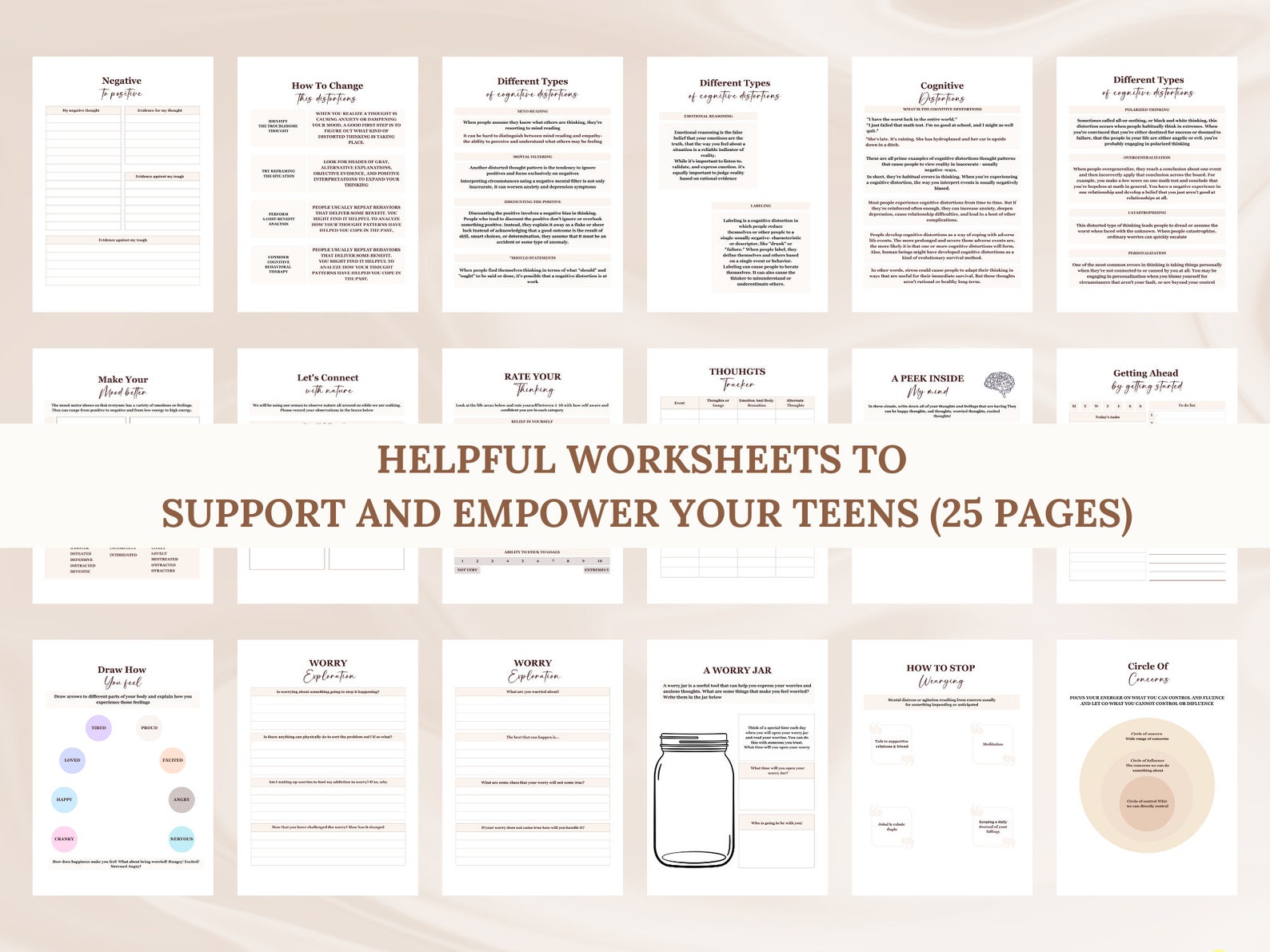 Teen Mental Health Journal, Teen Therapy Workbook, Teen Coping Skills ...