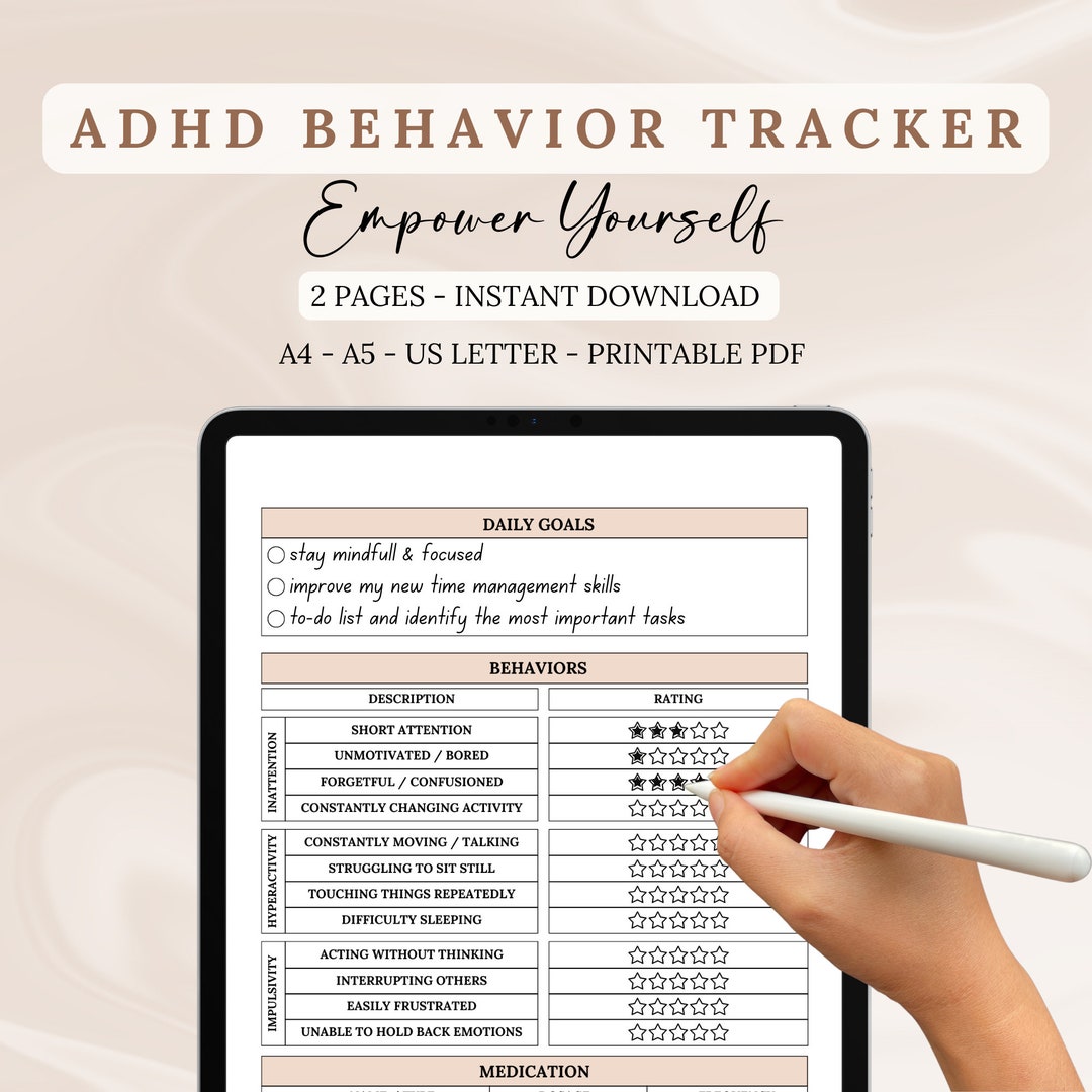 ADHD Behavior Tracker ADHD Tracker Adult - Etsy UK