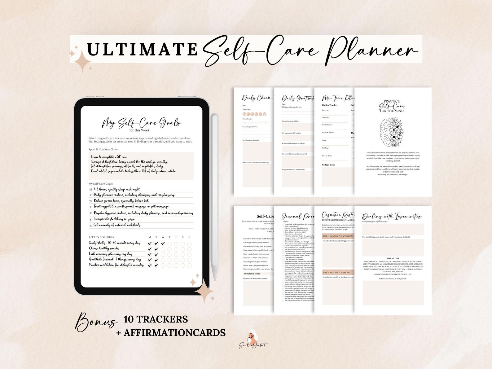 Self-care Planner Printable Mindfulness Workbook Self-love Journal ...
