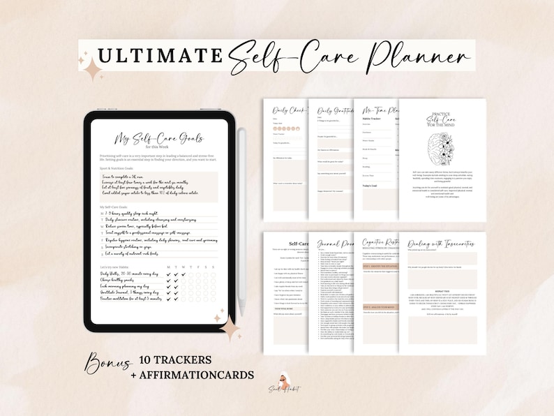 Self-care Planner Printable Mindfulness Workbook Self-love Journal ...