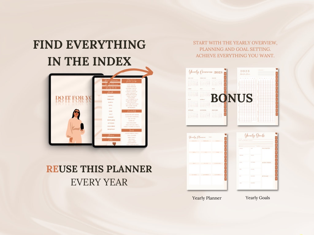 That Girl Undated Digital Planner, iPad Android Goodnotes Planner ...