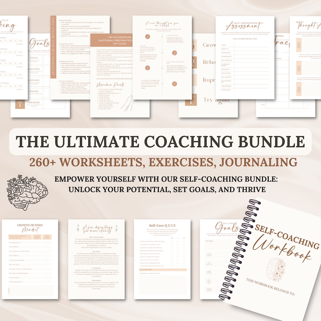 Self Coaching Bundle Templates Life Coaching Workbook Template Self ...