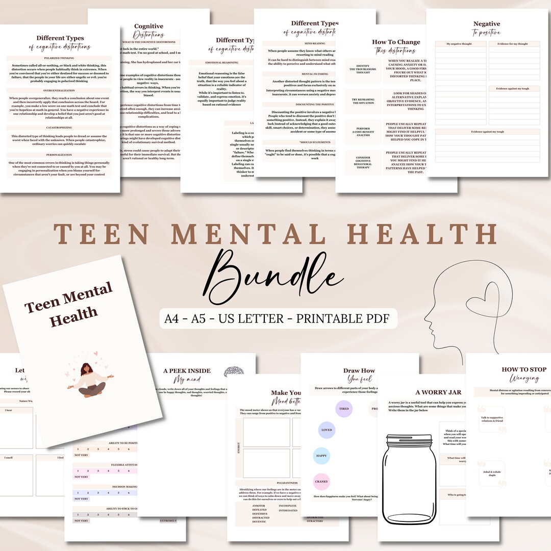 Teen Mental Health, Teen Therapy Journal, Teen Coping Skills - Etsy