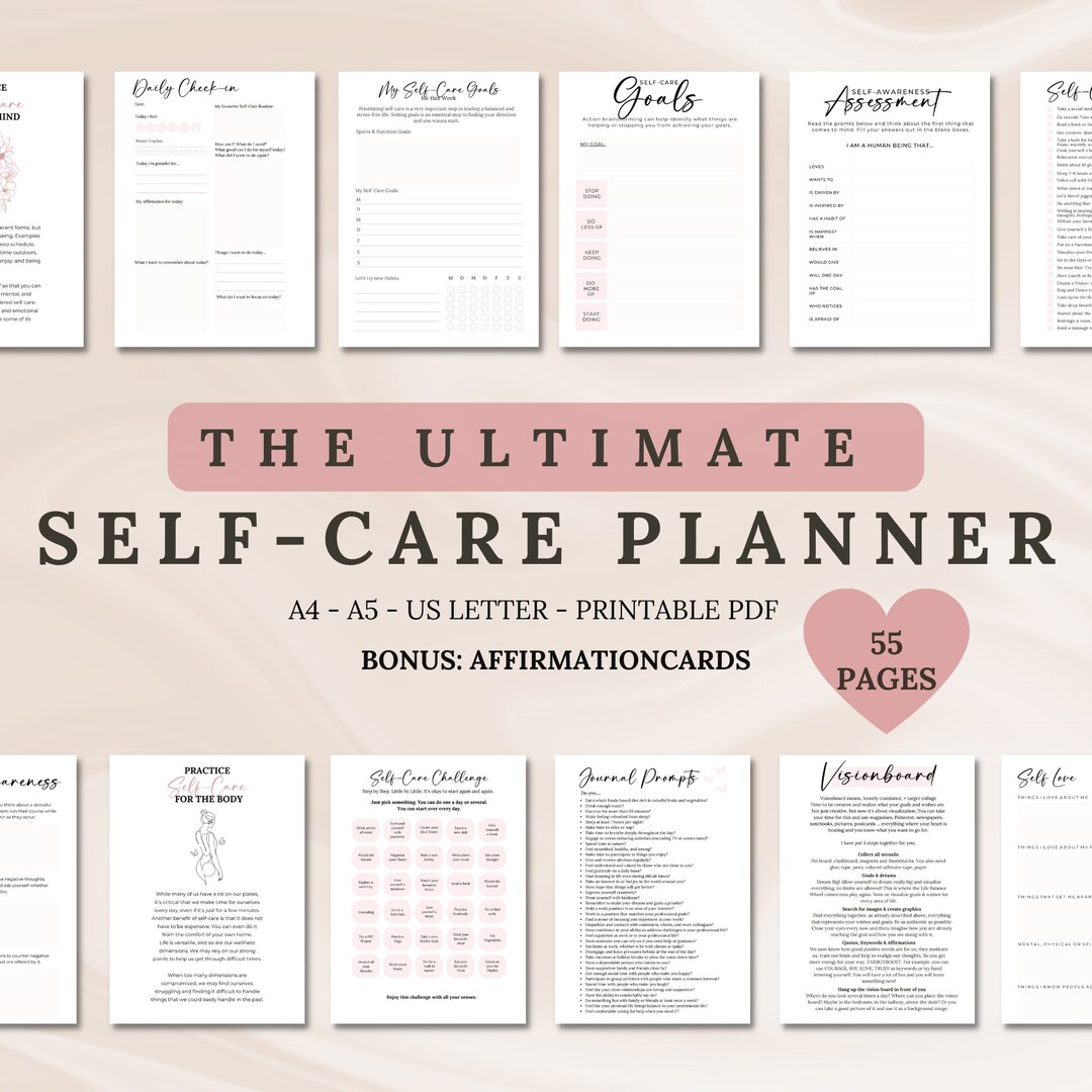 Self-care Planner Bundle: Mental Health, Wellness Journal (PDF) - Etsy