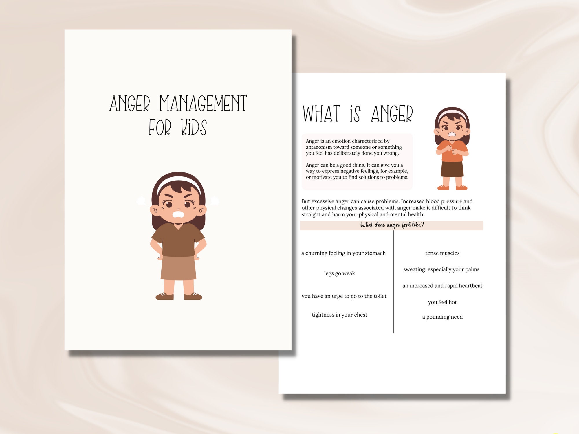 Anger Management for Kids Printable Emotional Worksheets Calming ...