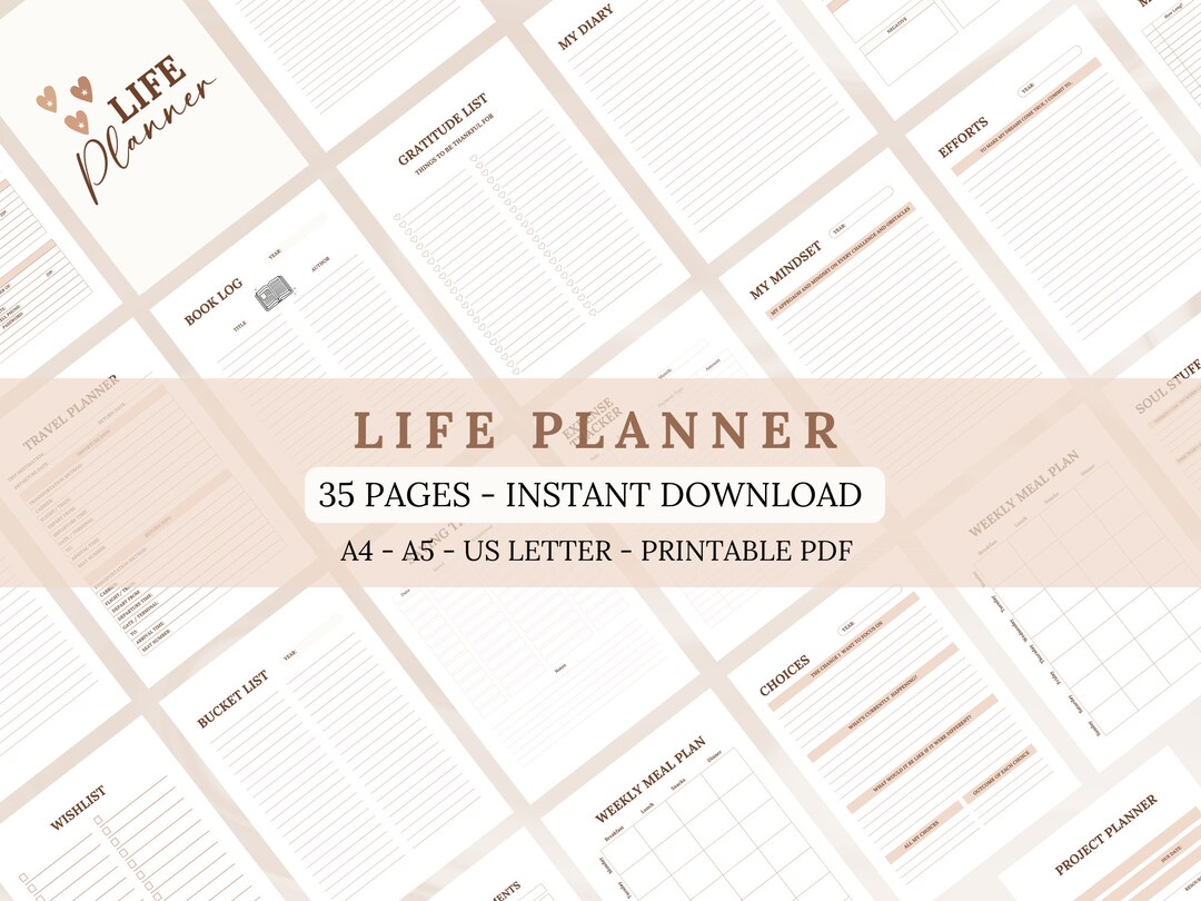 Life Planner Printable Dream Life Planner Life Journal Self-awareness ...