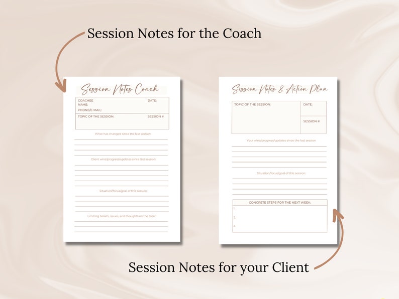 Life Coaching Worksheet Templates Client Session Note Life Coaching ...