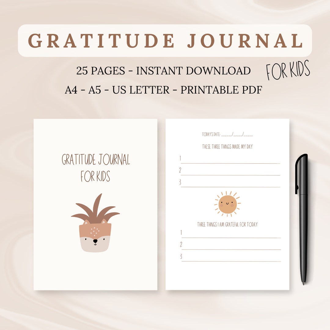 Kids Gratitude Journal Printable Kids Gratitude Growth Mindset Positive ...
