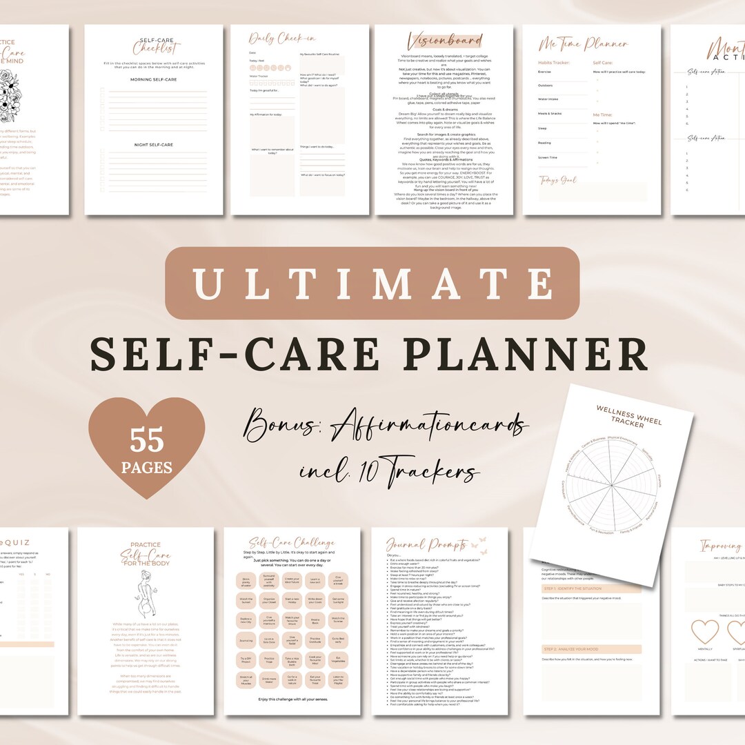 Self-care Planner Printable Mindfulness Workbook Self-love Journal ...