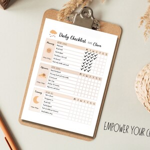 Kids Morning Routine Printable Chore Chart for Kids Printable Checklist ...