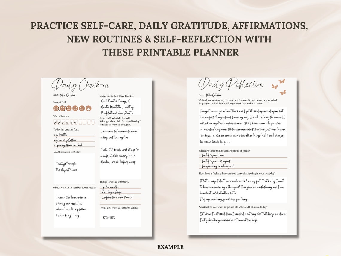 Self-care Planner Canva Template Mindfulness Workbook Self-love Journal ...