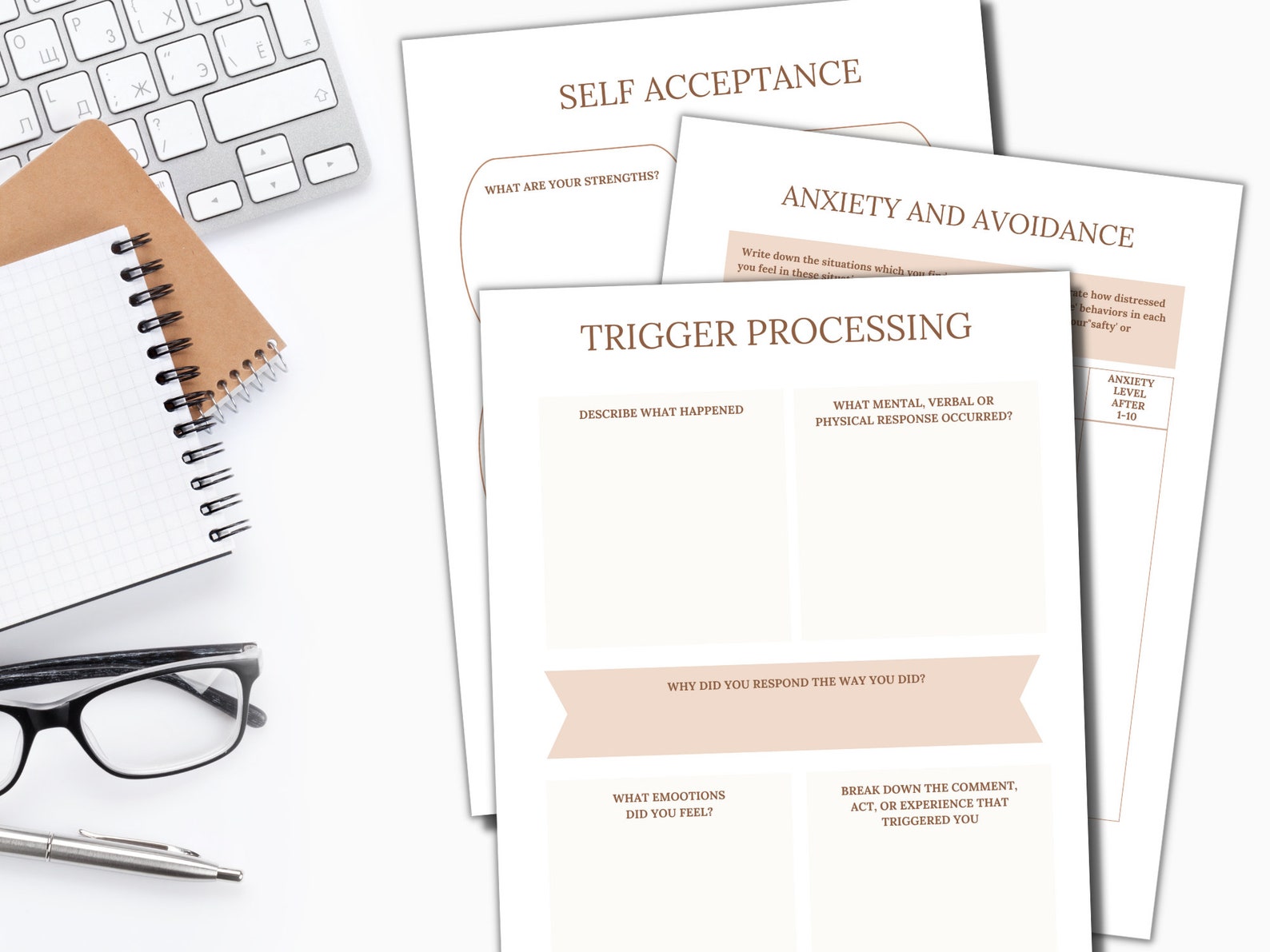 PTSD Worksheets Printable Trauma Processing Journal Workbook Dbt CBT ...