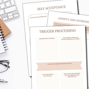 PTSD Worksheets Printable Trauma Processing Journal Workbook Dbt CBT ...