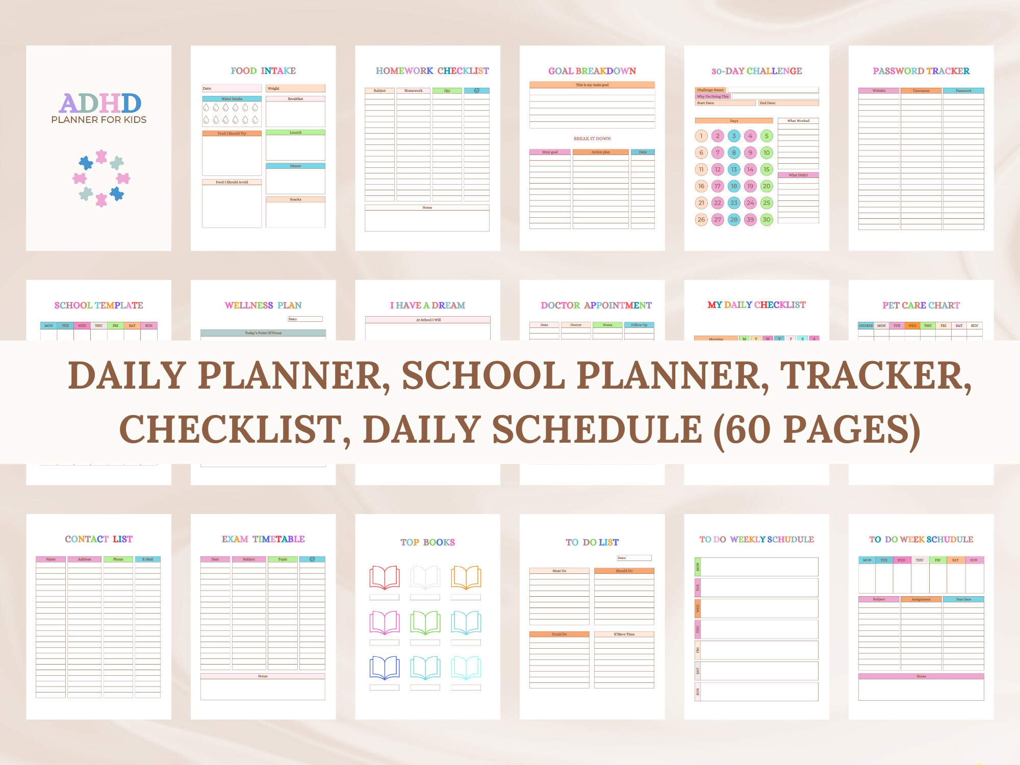 Kids Chore Chart Bundle Printable Daily Routine for Multiple - Etsy