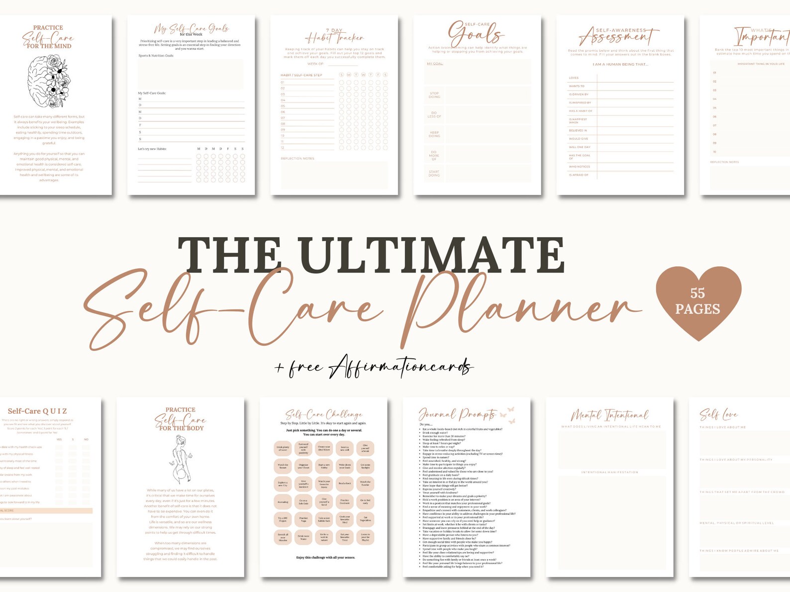 Self-care Planner Printable Mindfulness Kit Self-love - Etsy Australia